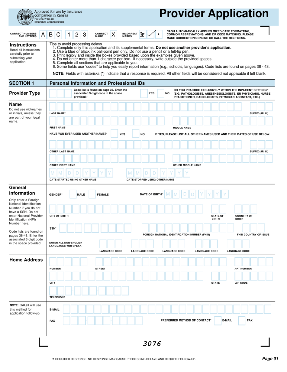 Kansas Provider Application - Fill Out, Sign Online and Download PDF ...