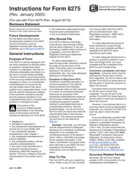 Download Instructions for IRS Form 8275 Disclosure Statement PDF ...
