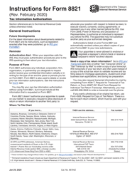 Download Instructions for IRS Form 8821 Tax Information Authorization ...