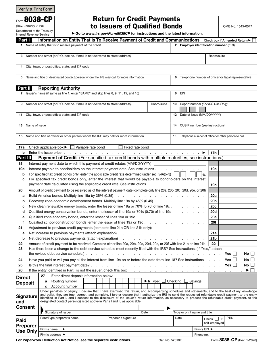 IRS Form 8038-CP - Fill Out, Sign Online and Download Fillable PDF ...