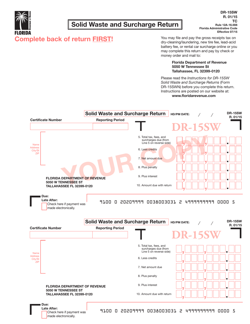 Form DR-15SW - Fill Out, Sign Online and Download Printable PDF ...