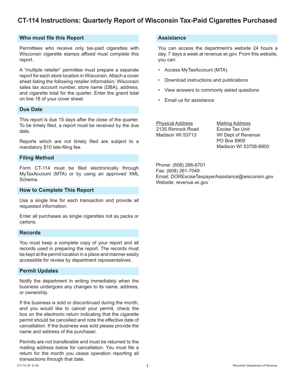 Form CT-114 - Fill Out, Sign Online and Download Printable PDF ...