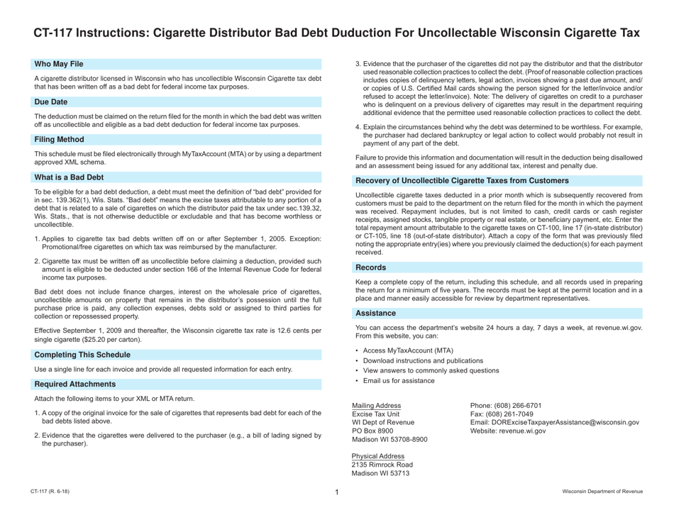 Form CT-117 - Fill Out, Sign Online and Download Printable PDF ...