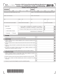 2019 West Virginia Schedule of Wv Partner/Shareholder/Member ...