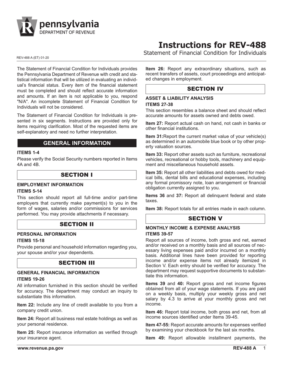 Download Instructions for Form REV-488 Statement of Financial Condition ...