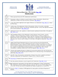 Delaware Delaware/Home State - Tpa Checklist (Reg. 1406) - Domestic ...
