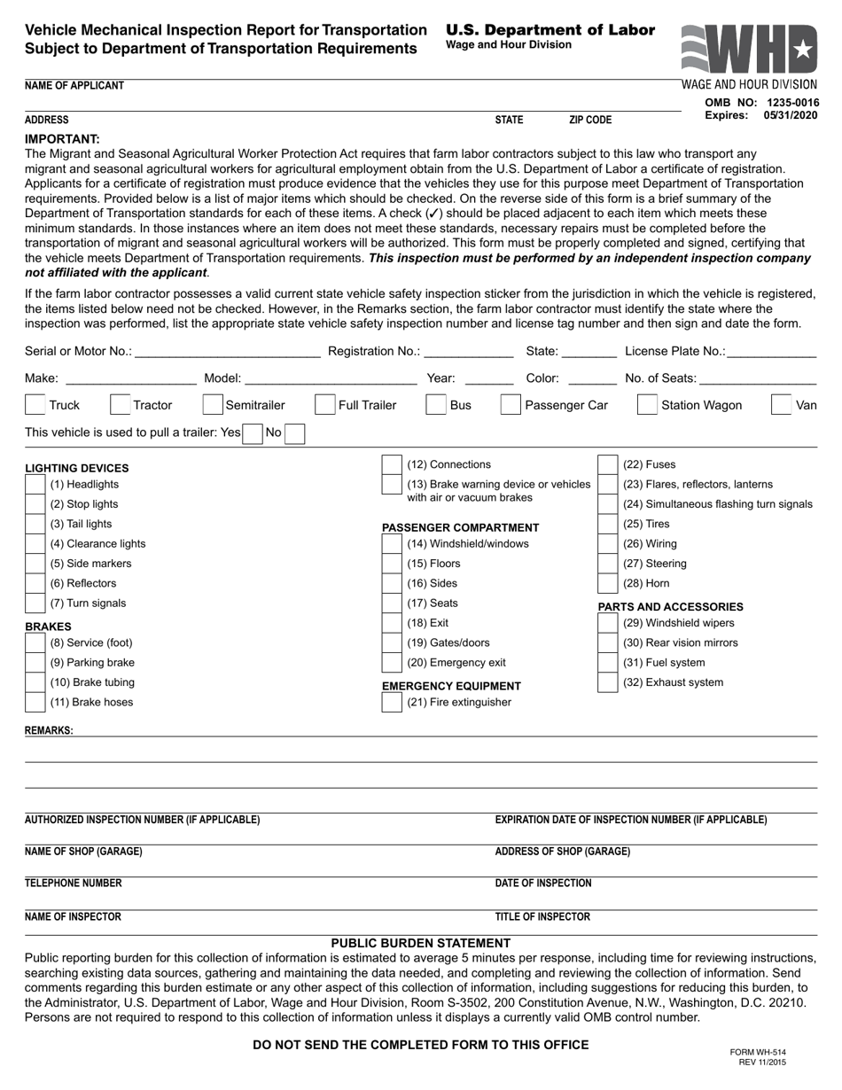 Form WH-514 - Fill Out, Sign Online and Download Fillable PDF | Templateroller