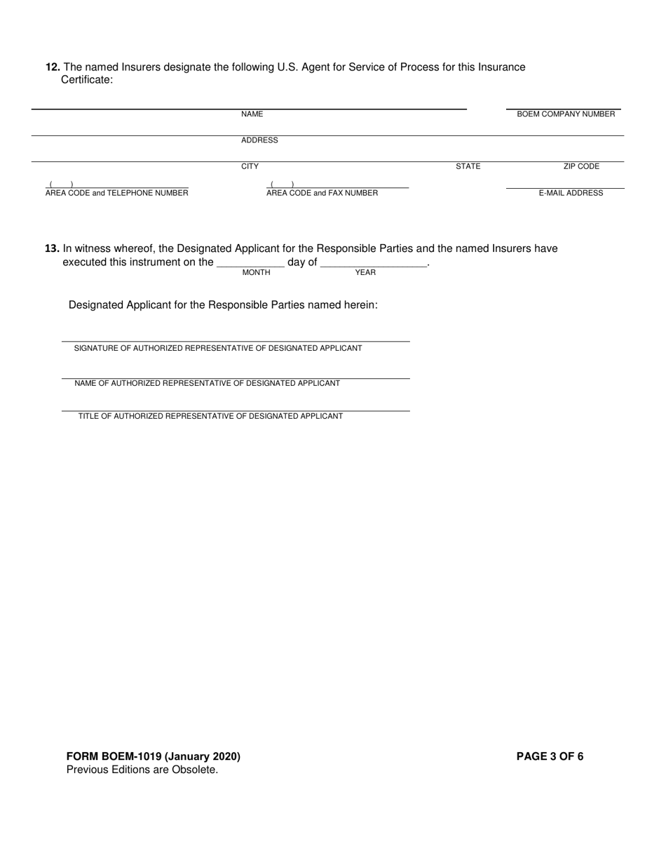 Form BOEM-1019 - Fill Out, Sign Online and Download Fillable PDF ... Form BOEM-1019 - Fill Out, Sign Online and Download Fillable PDF ...