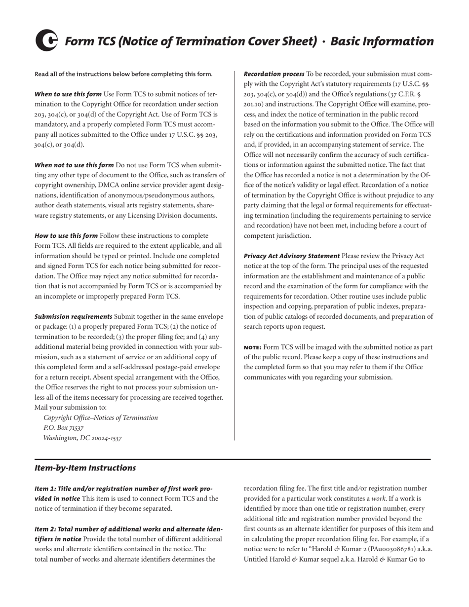 Form TCS - Fill Out, Sign Online and Download Fillable PDF | Templateroller