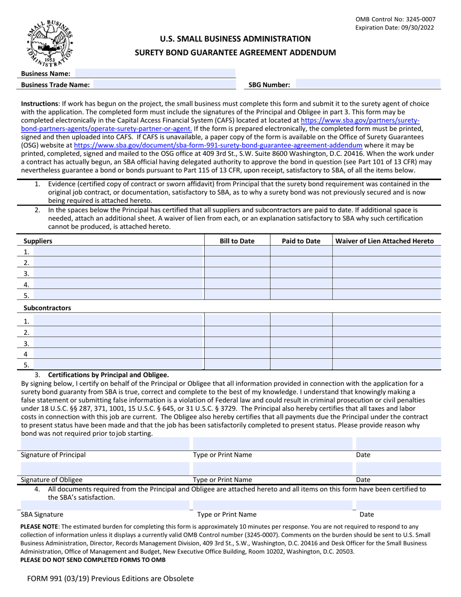 Postal Form 991 Fillable - Printable Forms Free Online