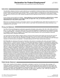 Form OF306 Download Fillable PDF or Fill Online Declaration for Federal ...