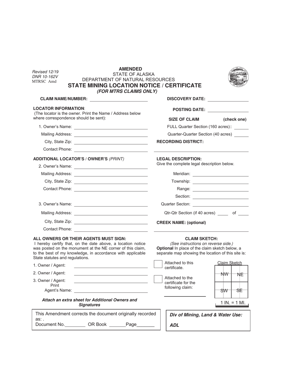 Form DNR10-162V - Fill Out, Sign Online and Download Printable PDF ...