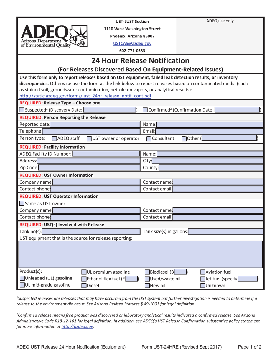 Form UST-24HRE - Fill Out, Sign Online and Download Fillable PDF ...