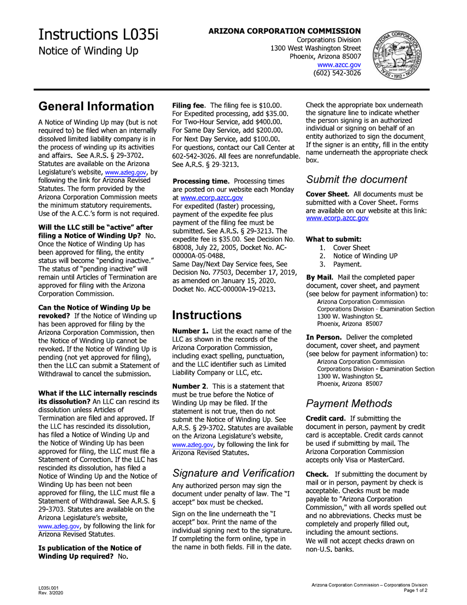Download Instructions for Form L035.001 Notice of Winding up Limited ...