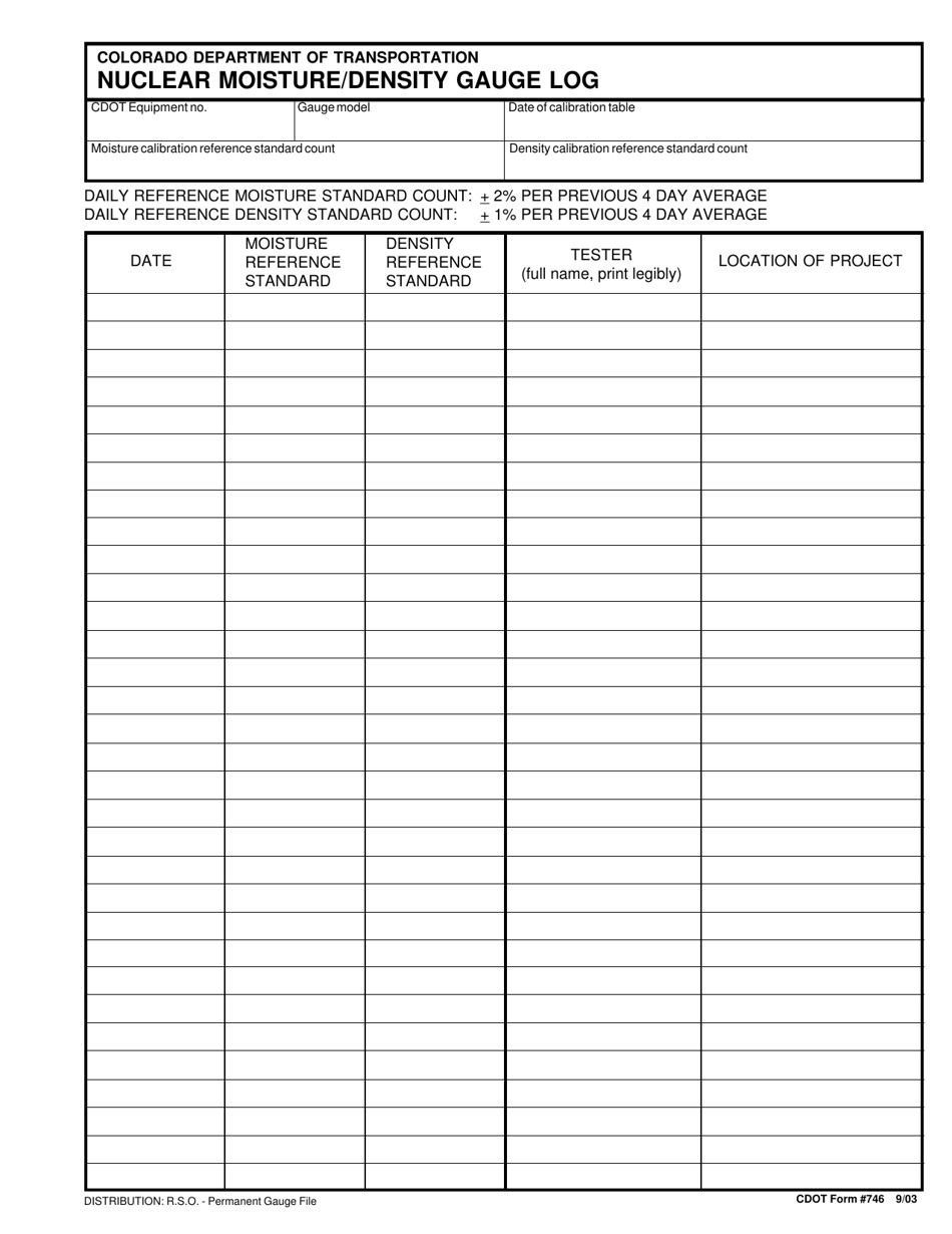 CDOT Form 746 - Fill Out, Sign Online and Download Fillable PDF ...