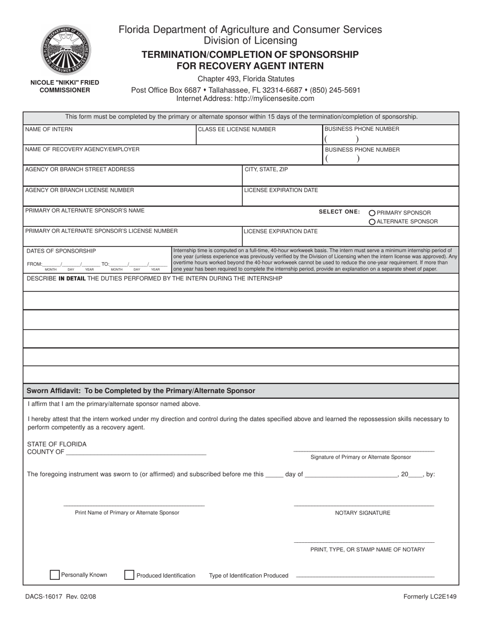 Form DACS-16017 - Fill Out, Sign Online and Download Printable PDF ...