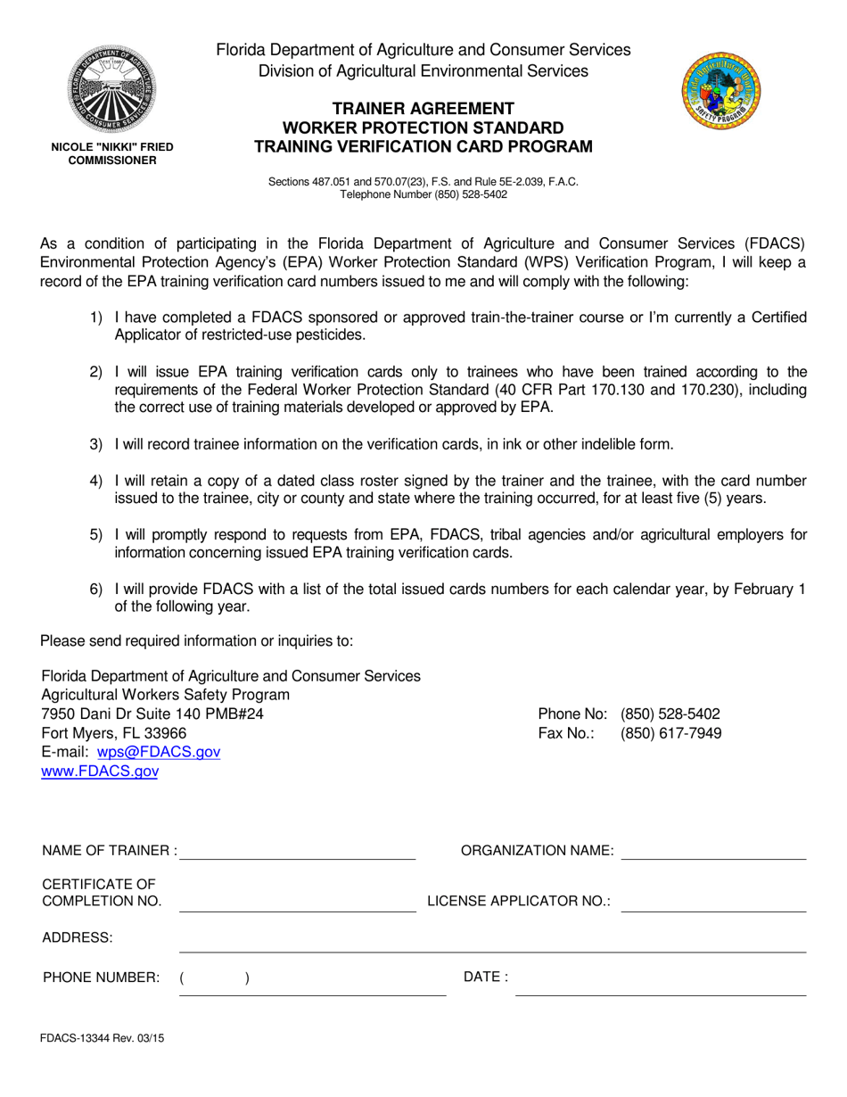 Form FDACS-13344 - Fill Out, Sign Online and Download Printable PDF ...