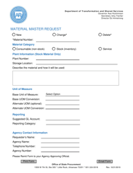 Arkansas Material Master Request Download Fillable PDF | Templateroller