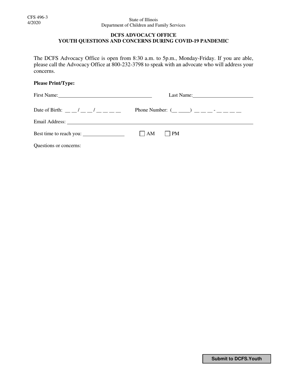 Form CFS496-3 - Fill Out, Sign Online and Download Fillable PDF ...