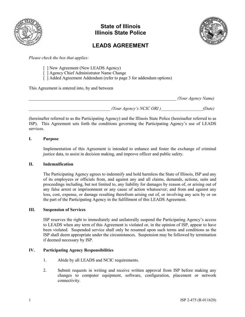 Form ISP2-475 - Fill Out, Sign Online and Download Printable PDF ...