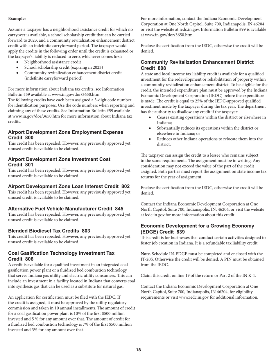 Download Instructions for Form IT-20S, State Form 10814 S Corporation ...