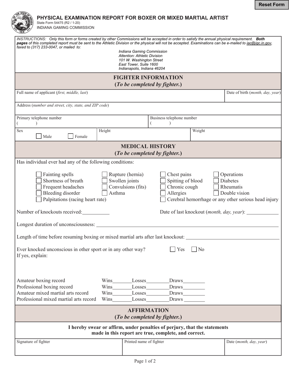 State Form 54475 Fill Out Sign Online And Download Fillable PDF State Form 54475 Fill Out Sign Online And Download Fillable PDF