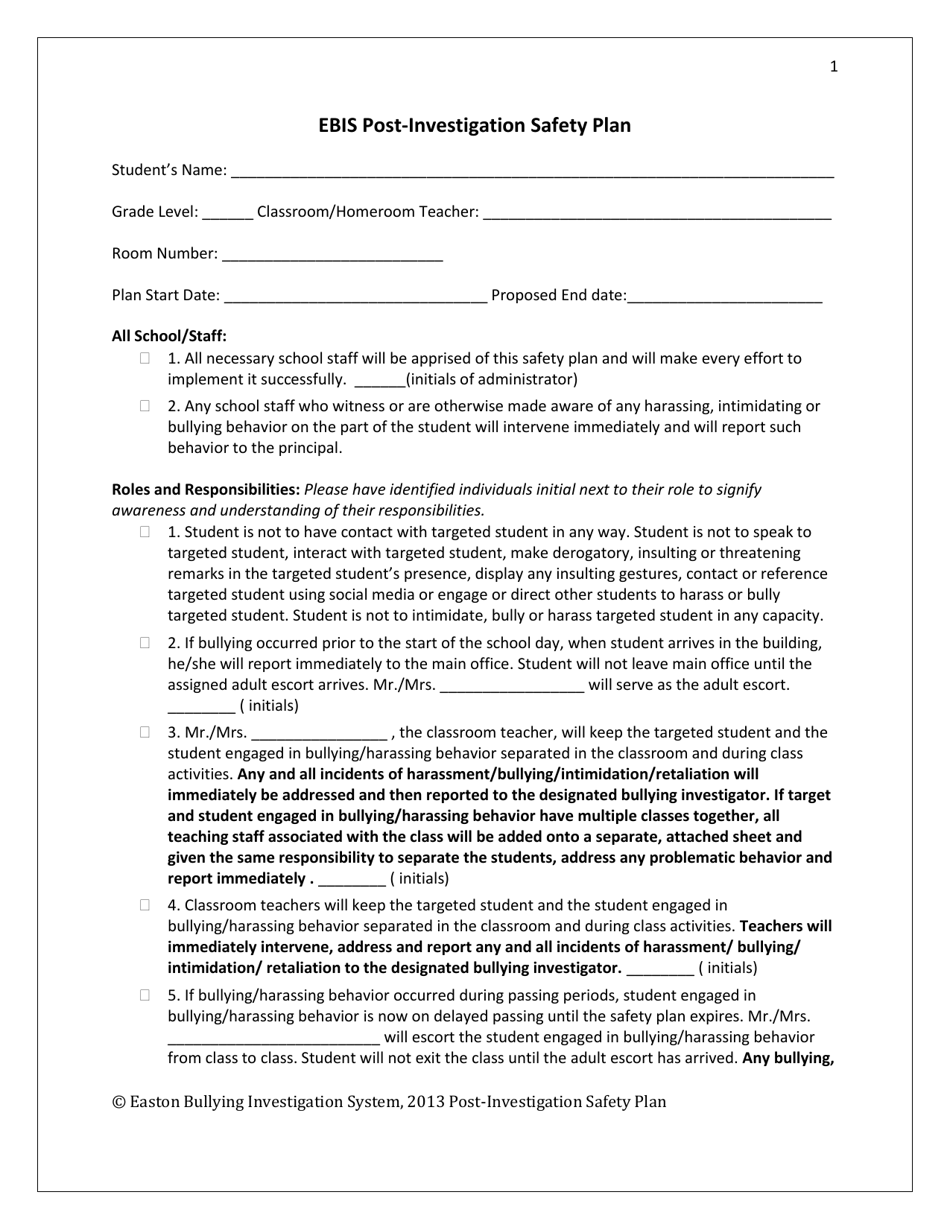 Iowa Ebis Post-investigation Safety Plan - Fill Out, Sign Online and ...