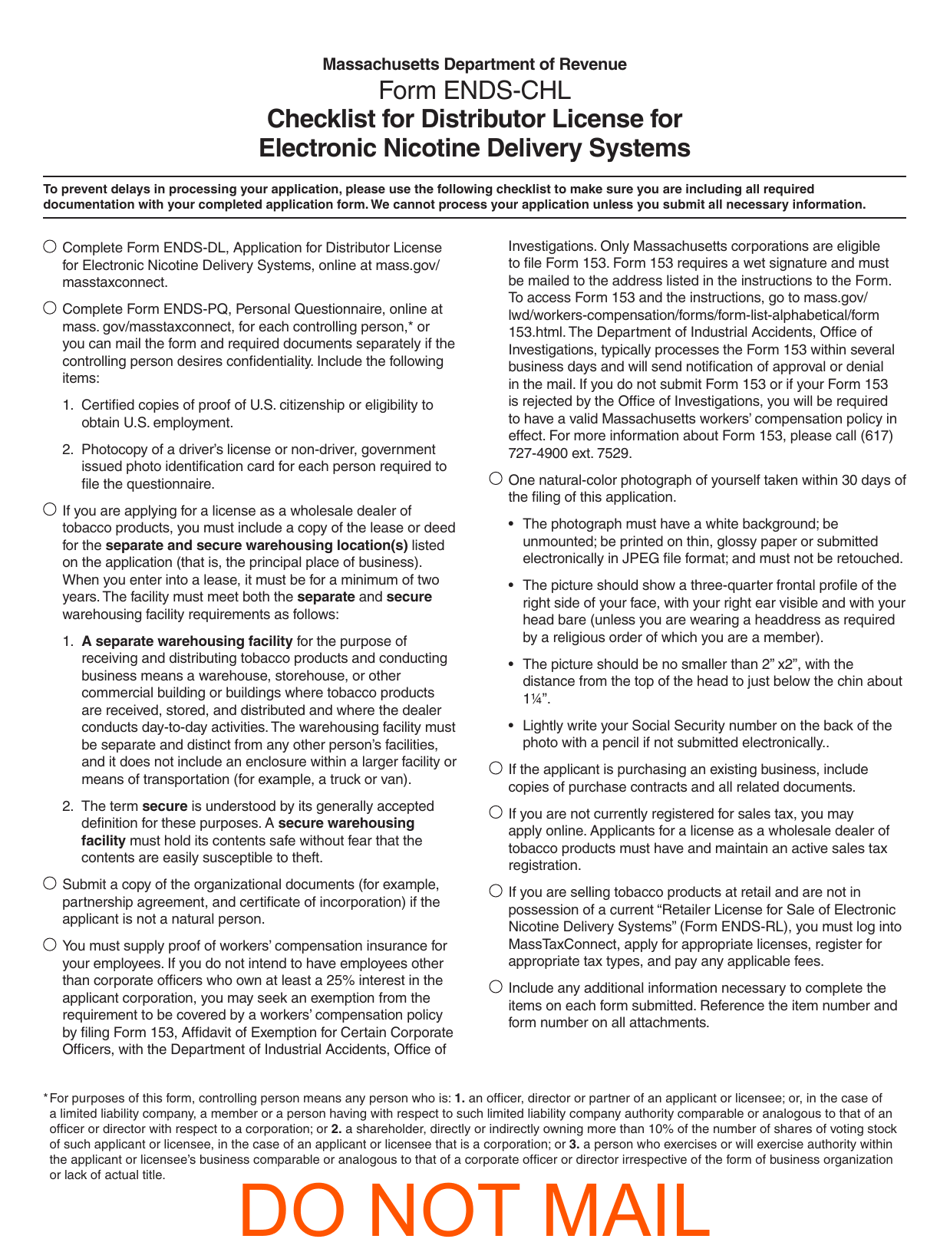 Form ENDS-CHL - Fill Out, Sign Online and Download Printable PDF ...