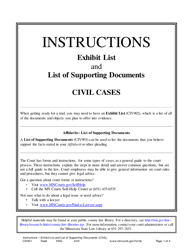 Download Instructions for Form CIV901 Exhibit List and List of ...