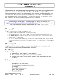 Form NAM201 Download Printable PDF or Fill Online Instructions - Minor ...