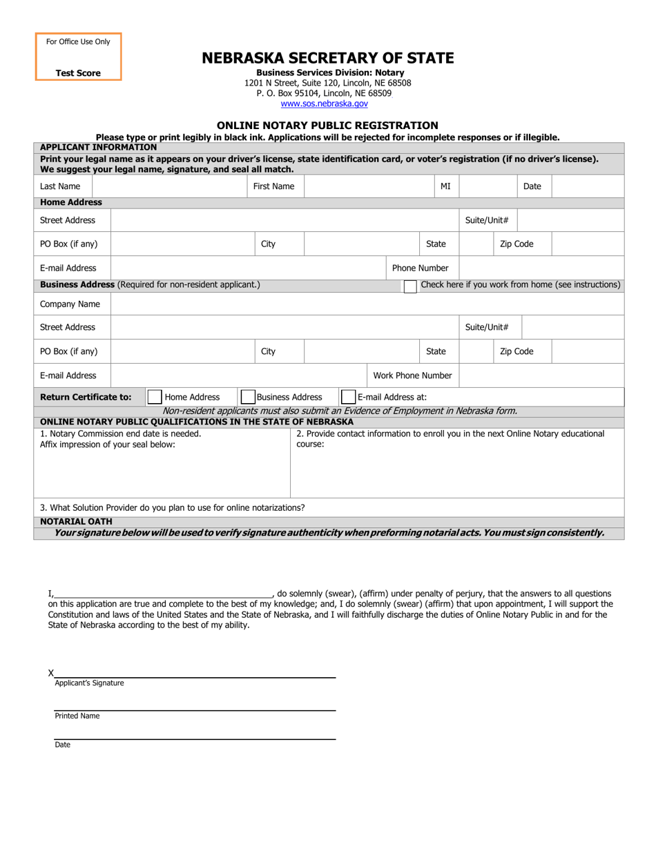 Nebraska Online Notary Public Registration - Fill Out, Sign Online and ...