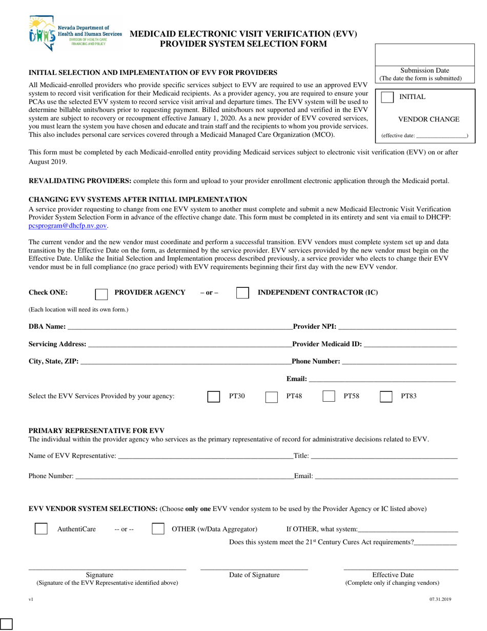 Nevada Medicaid Electronic Visit Verification (Evv) Provider System ...