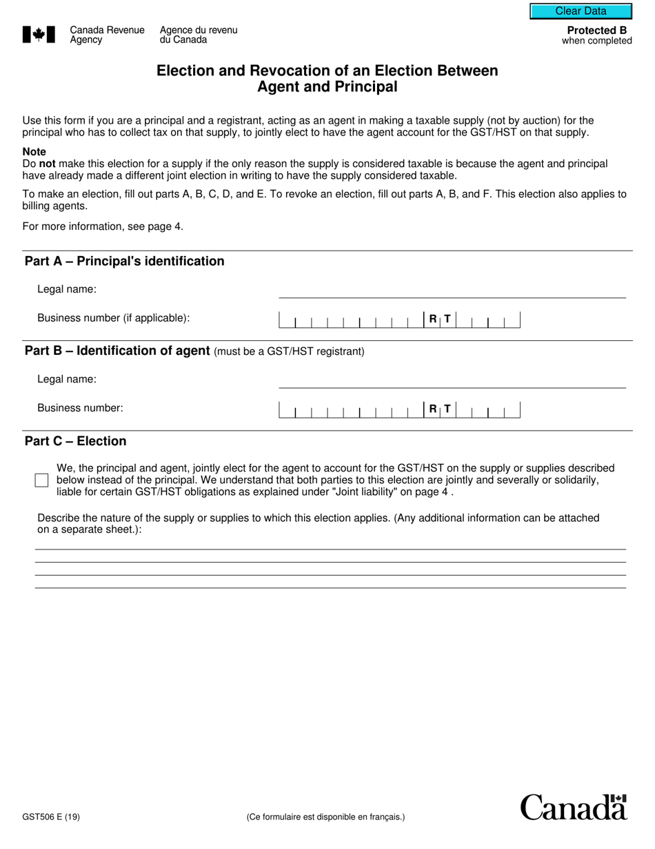 Form GST506 - Fill Out, Sign Online and Download Fillable PDF, Canada ...