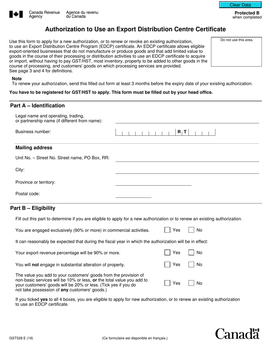 Form GST528 - Fill Out, Sign Online and Download Fillable PDF, Canada ...