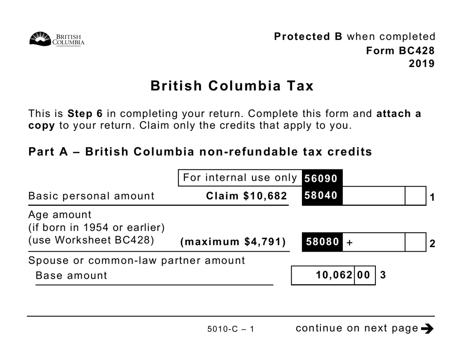 Form 5010-C (BC428) - 2019 - Fill Out, Sign Online and Download ...