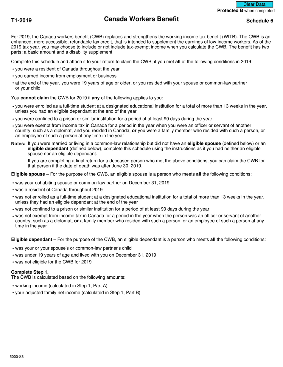 Form 5000-S6 Schedule 6 - 2019 - Fill Out, Sign Online and Download ...