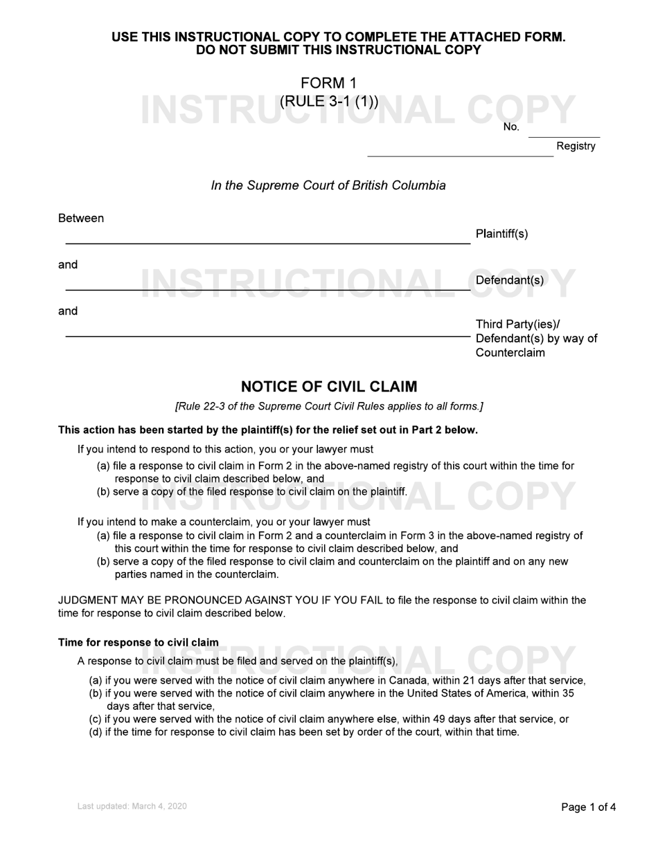 Form 1 - Fill Out, Sign Online and Download Fillable PDF, British ...