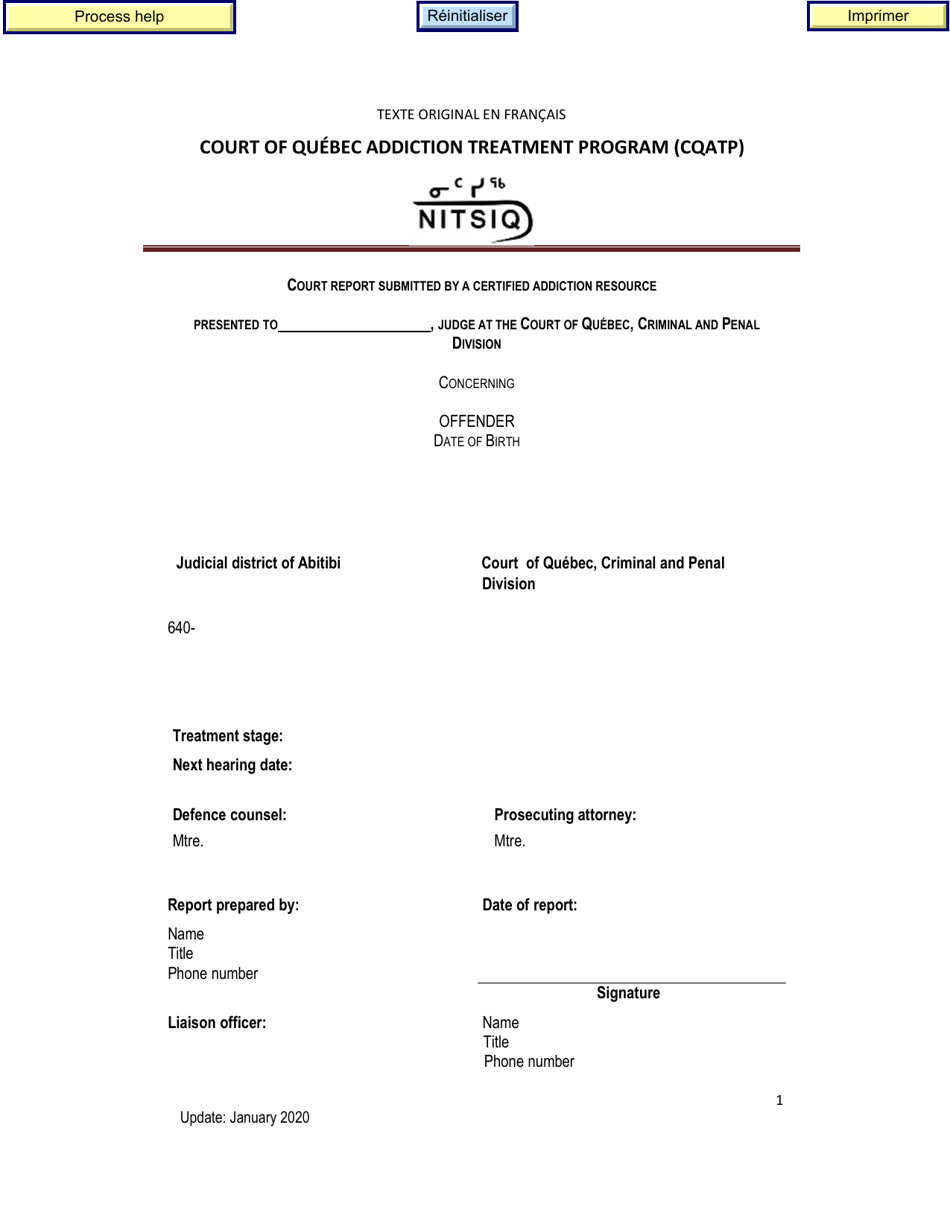 Quebec Canada Court Report Submitted by a Certified Addiction Resource ...