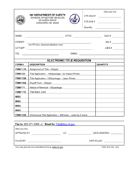 Form TDMV21E Download Fillable PDF or Fill Online Supply Order Form New ...