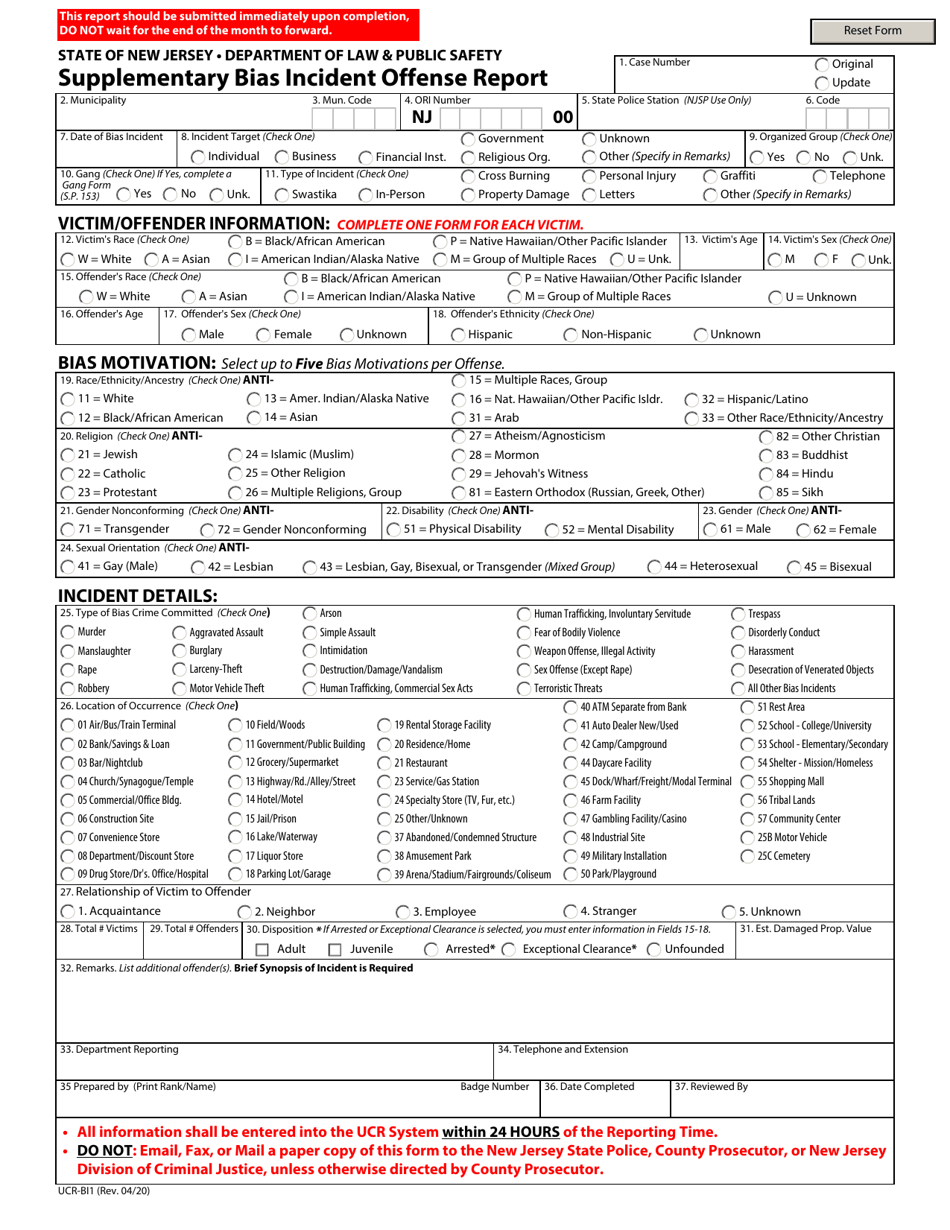 Form UCR-BI1 - Fill Out, Sign Online and Download Fillable PDF, New ...