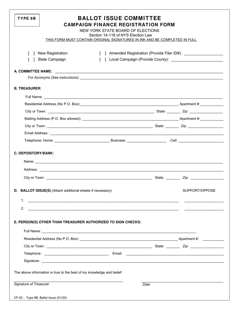 Form CF-02 Type 9B - Fill Out, Sign Online and Download Fillable PDF ...