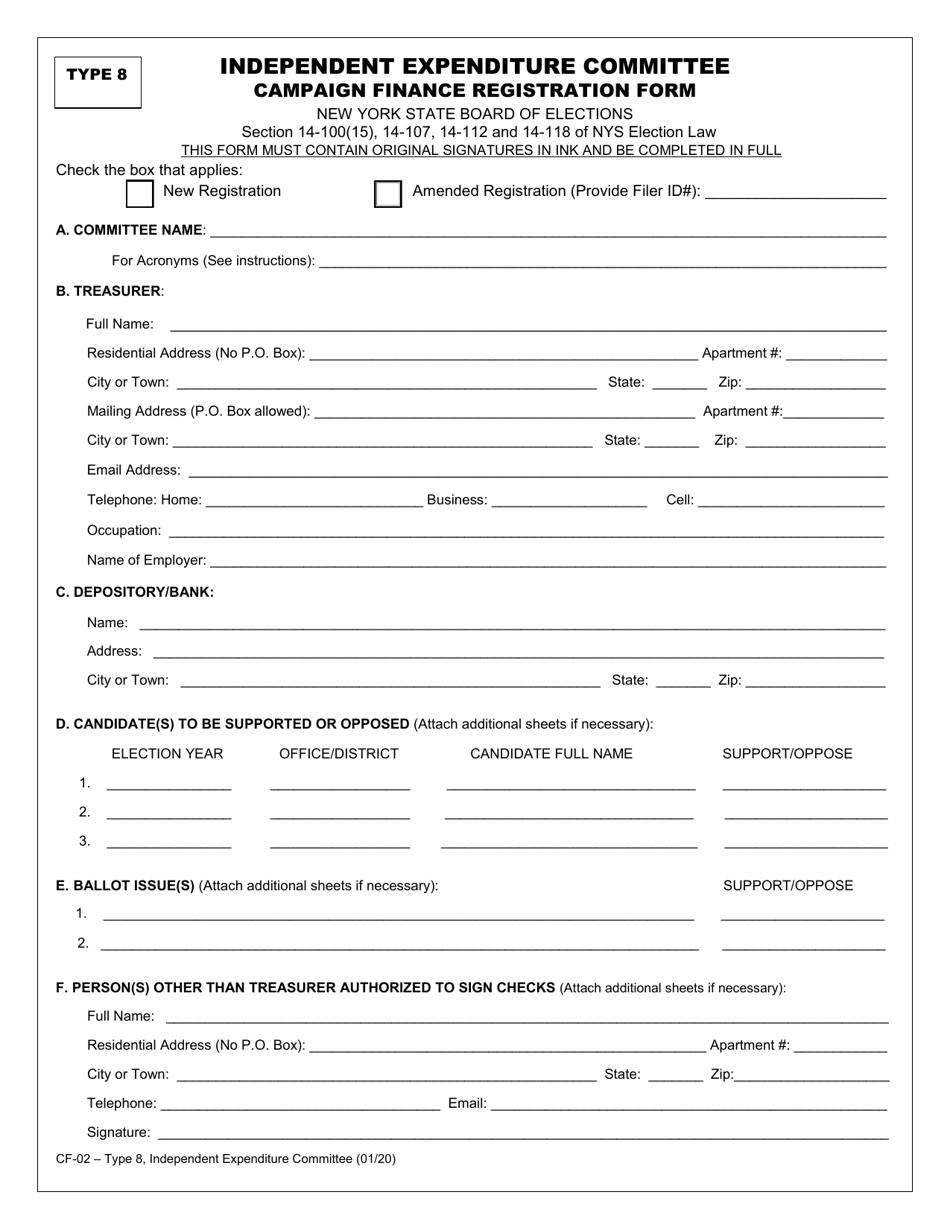 Form CF-02 Type 8 - Fill Out, Sign Online and Download Fillable PDF ...