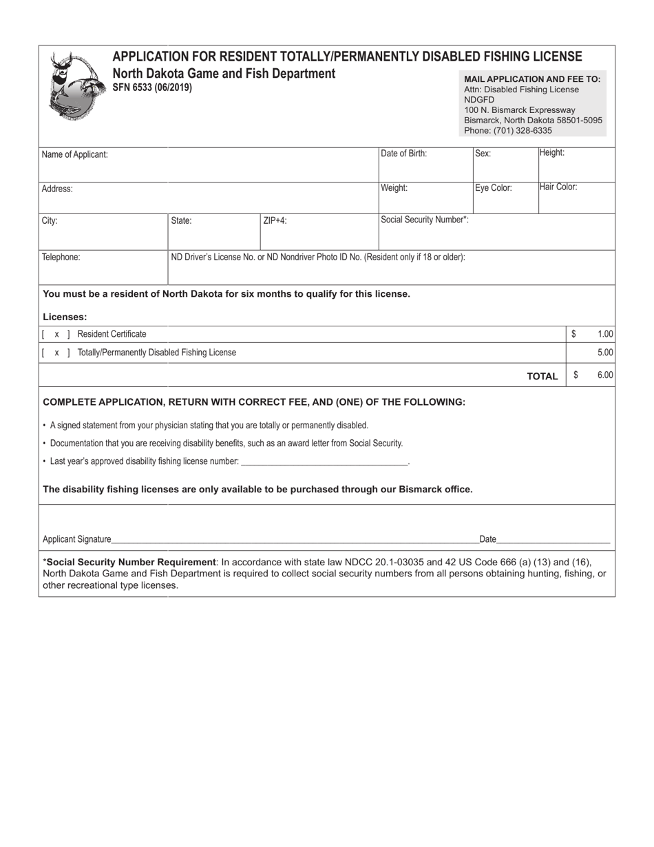 Form SFN6533 - Fill Out, Sign Online and Download Printable PDF, North ...