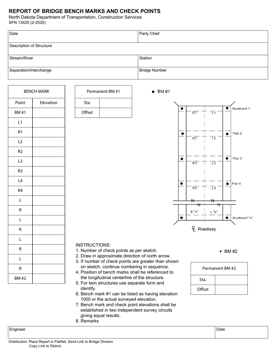 Form SFN13420 Download Fillable PDF or Fill Online Report of Bridge ...