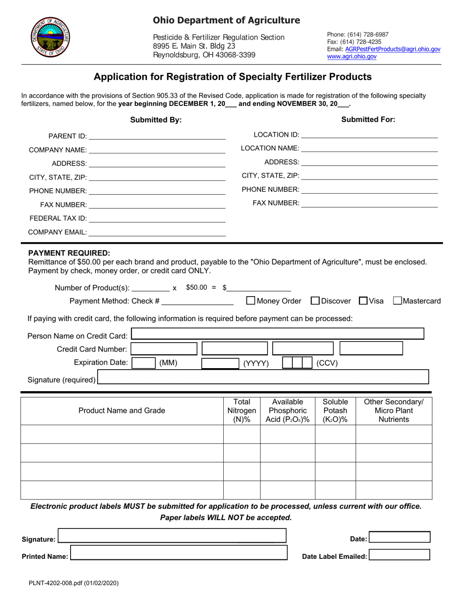 Form PLNT-4202-008 - Fill Out, Sign Online and Download Fillable PDF ...