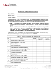 Ohio Statement of Special Inspections - Fill Out, Sign Online and ...