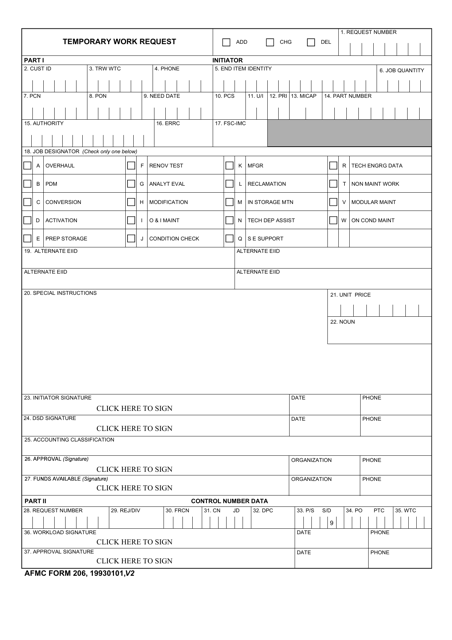 AFMC Form 206 - Fill Out, Sign Online and Download Fillable PDF ...