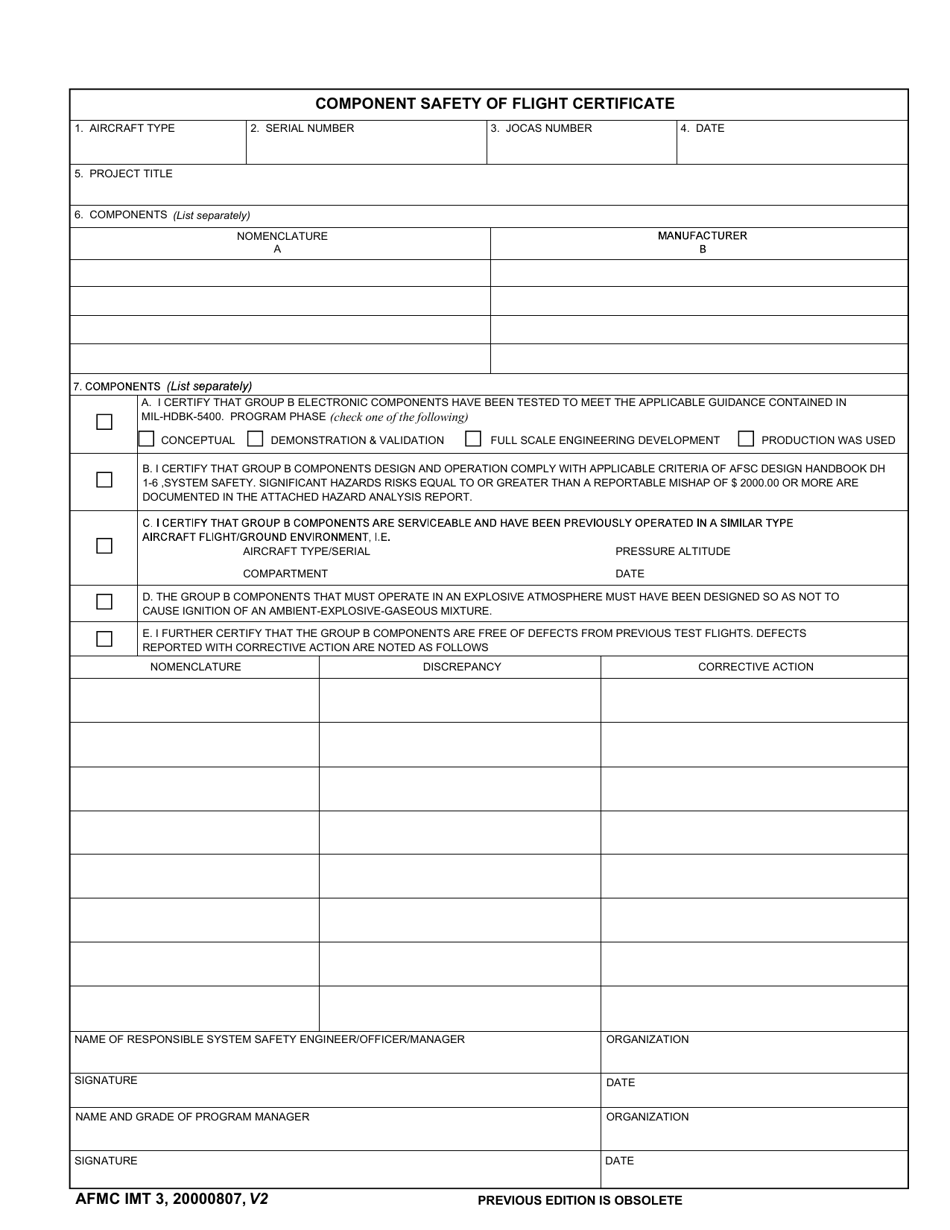 AFMC IMT Form 3 - Fill Out, Sign Online and Download Fillable PDF ...