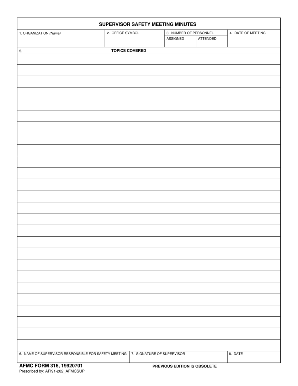 AFMC Form 316 - Fill Out, Sign Online and Download Fillable PDF ...