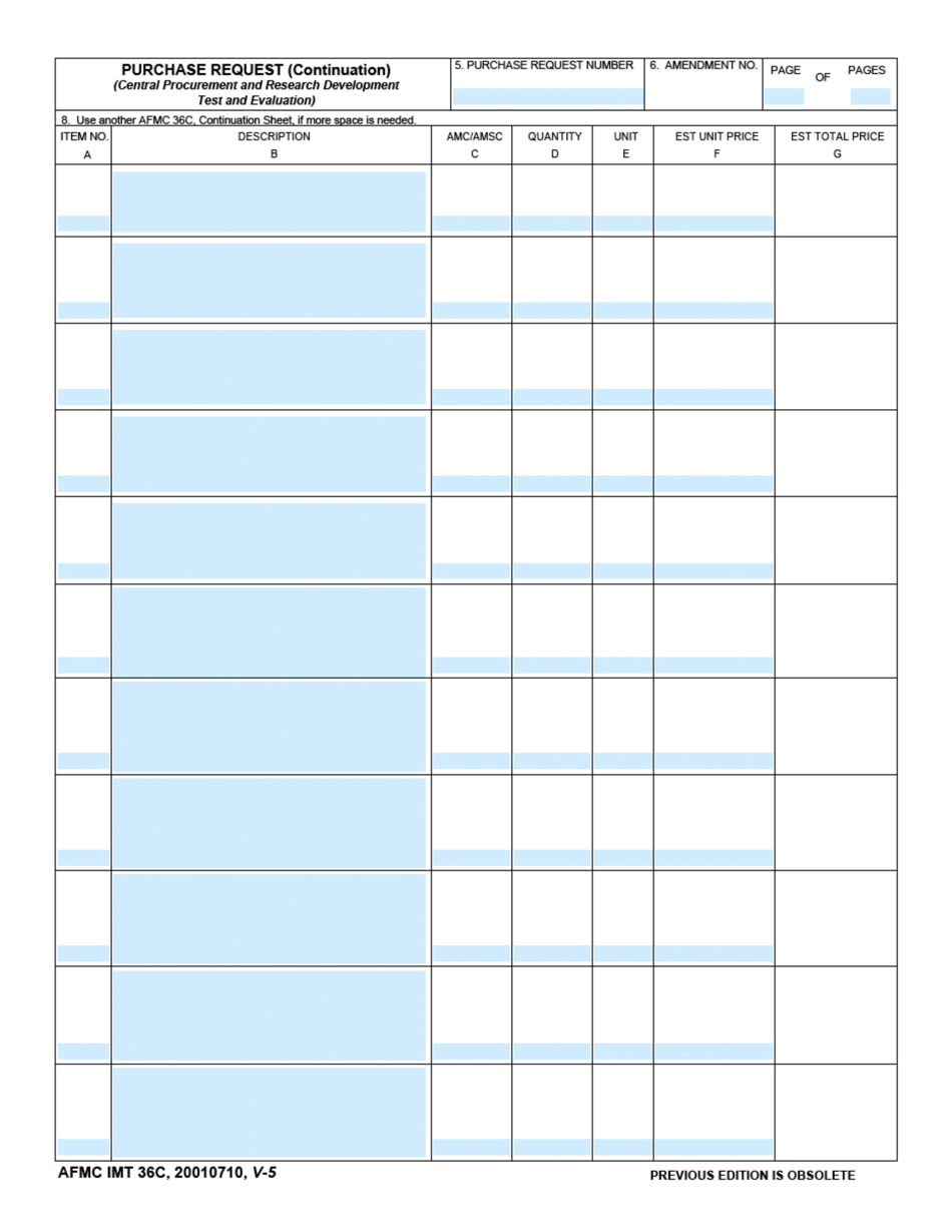 AFMC IMT Form 36C - Fill Out, Sign Online and Download Fillable PDF ...
